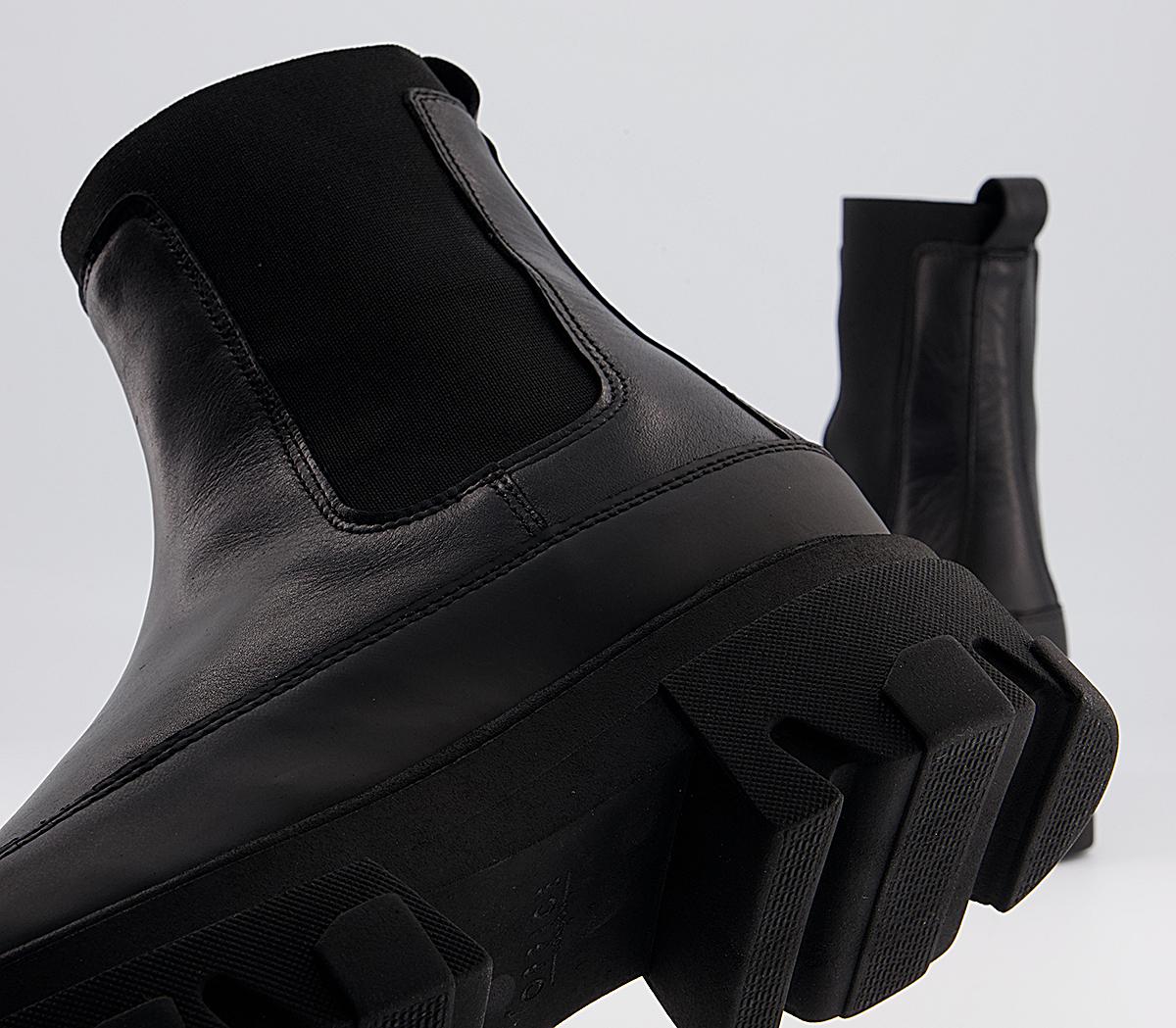 OFFICE Answering Weatherproof Sole Boots Black Leather - Women's Ankle ...