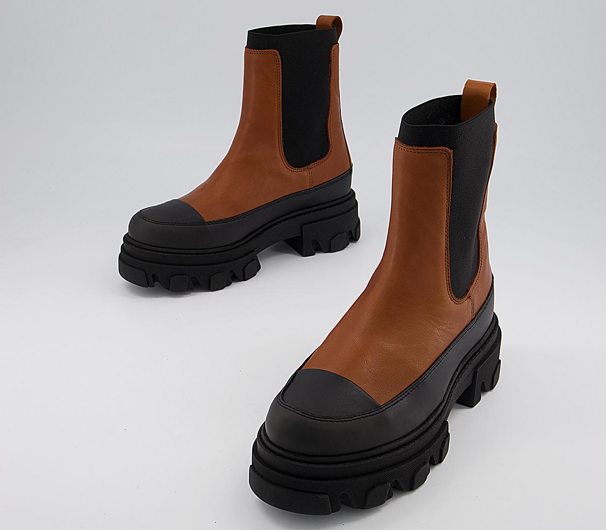 OFFICE Answering Weatherproof Sole Boots Tan Leather - Women's Ankle Boots