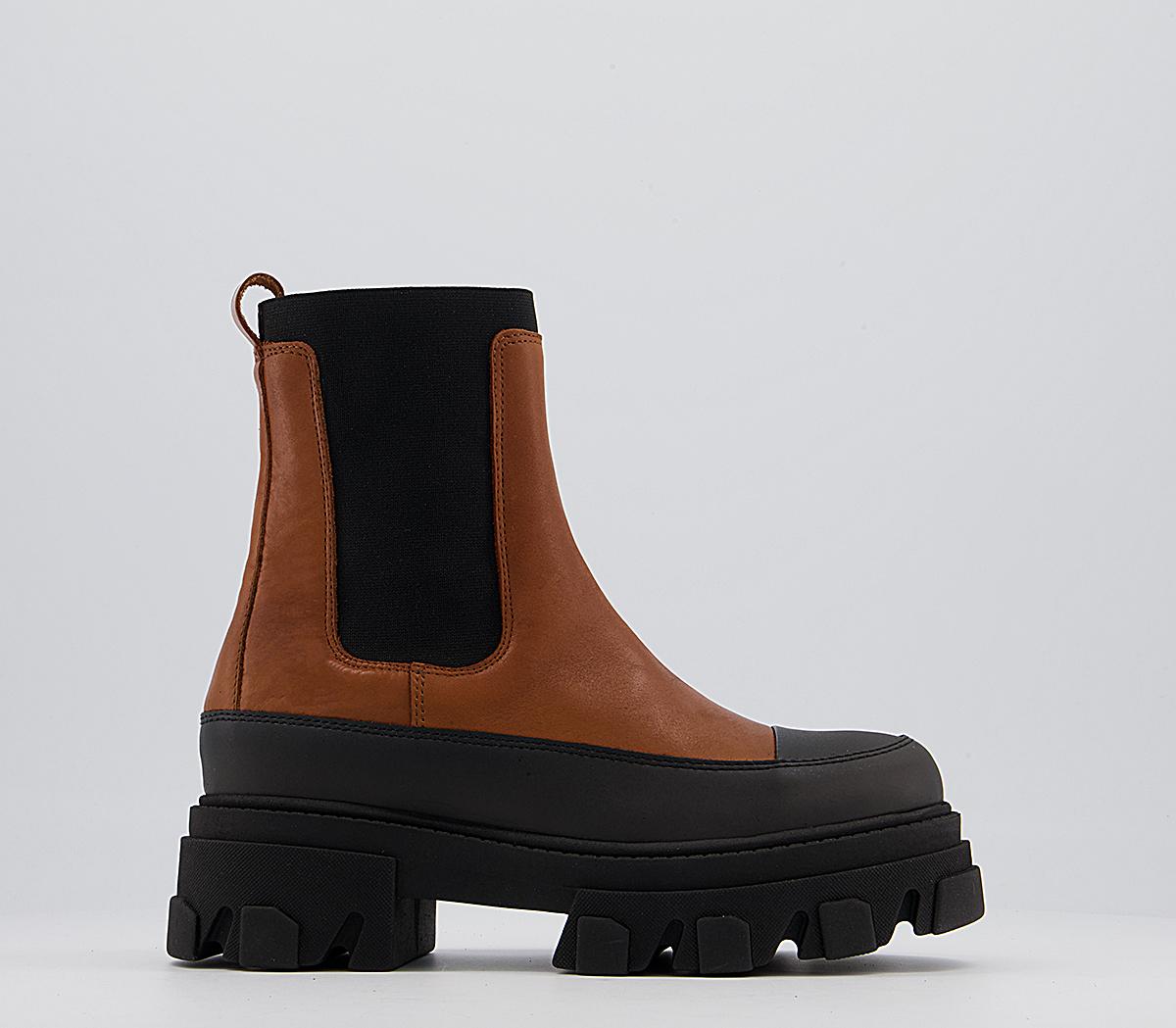 OFFICE Answering Weatherproof Sole Boots Tan Leather - Women's Ankle Boots