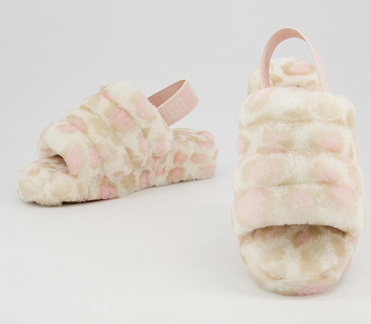 UGG Fluff Yeah Panther Slippers White - Flat Shoes for Women