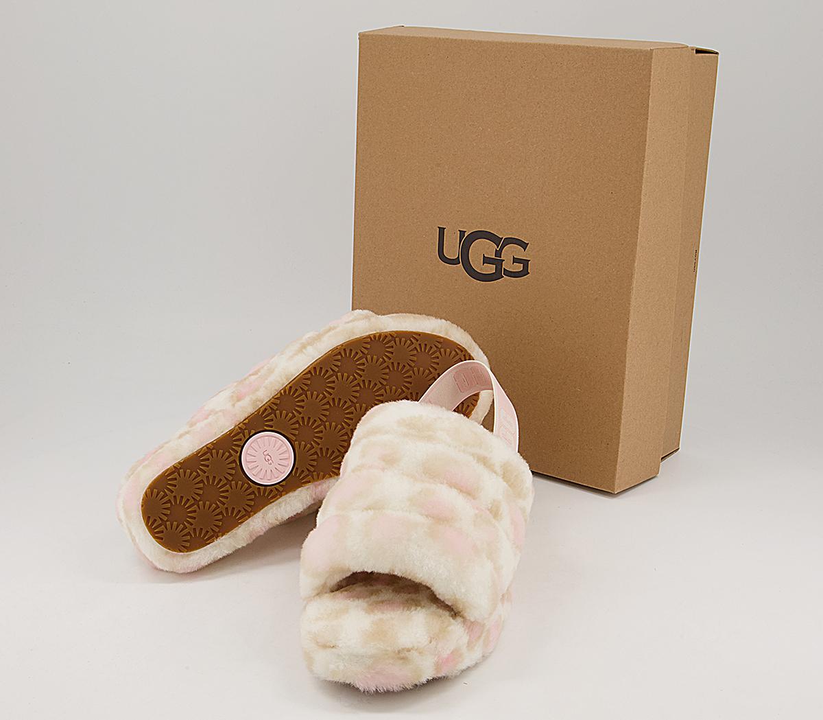 UGG Fluff Yeah Panther Slippers White - Flat Shoes for Women