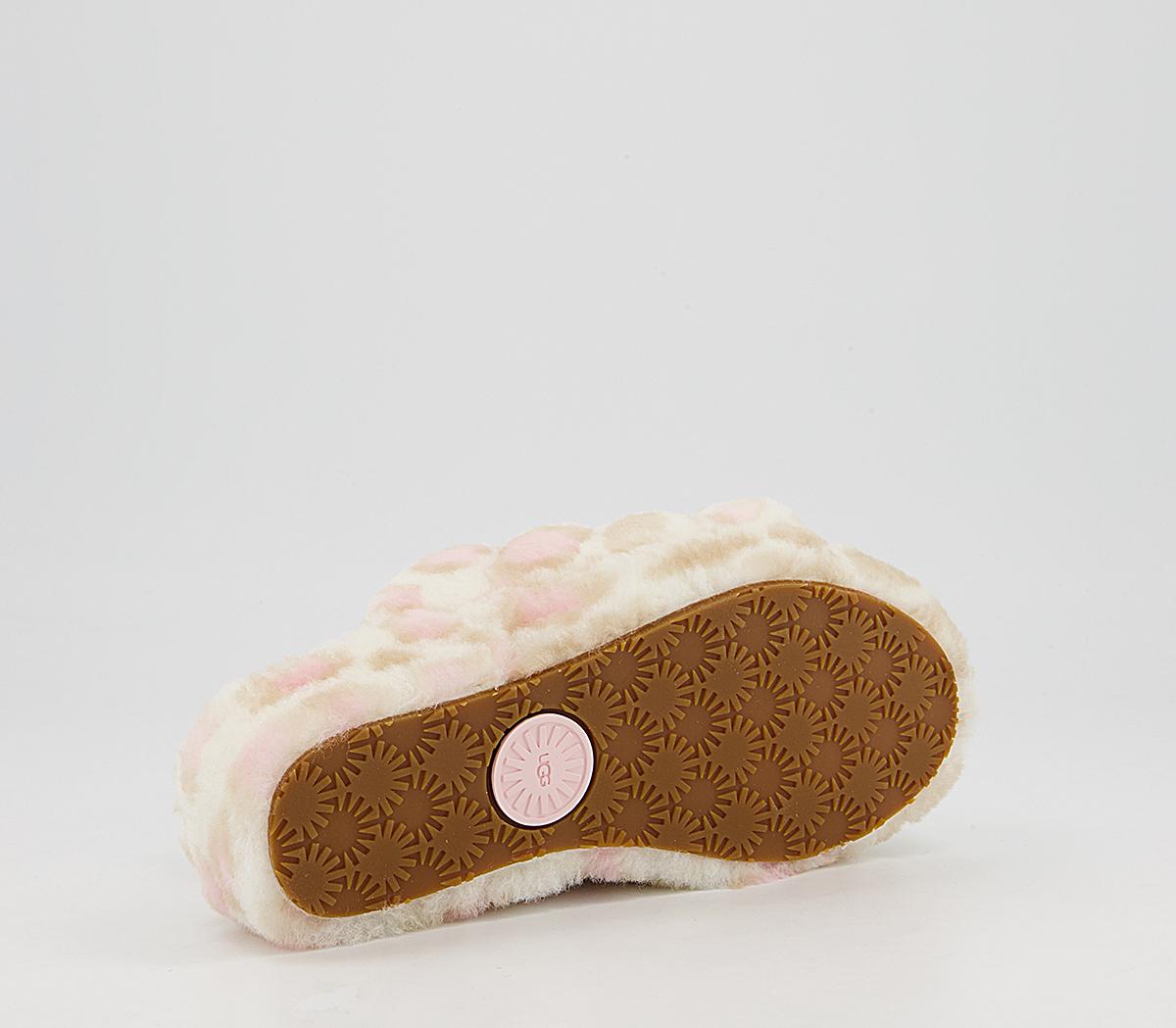 UGG Fluff Yeah Panther Slippers White - Flat Shoes for Women