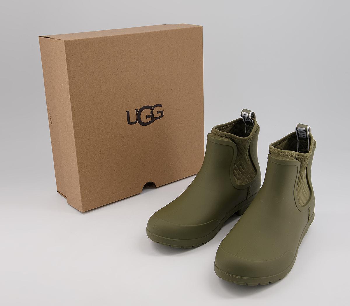 UGG Chevonne Welly Chelsea Boots Olive - Women's Ankle Boots