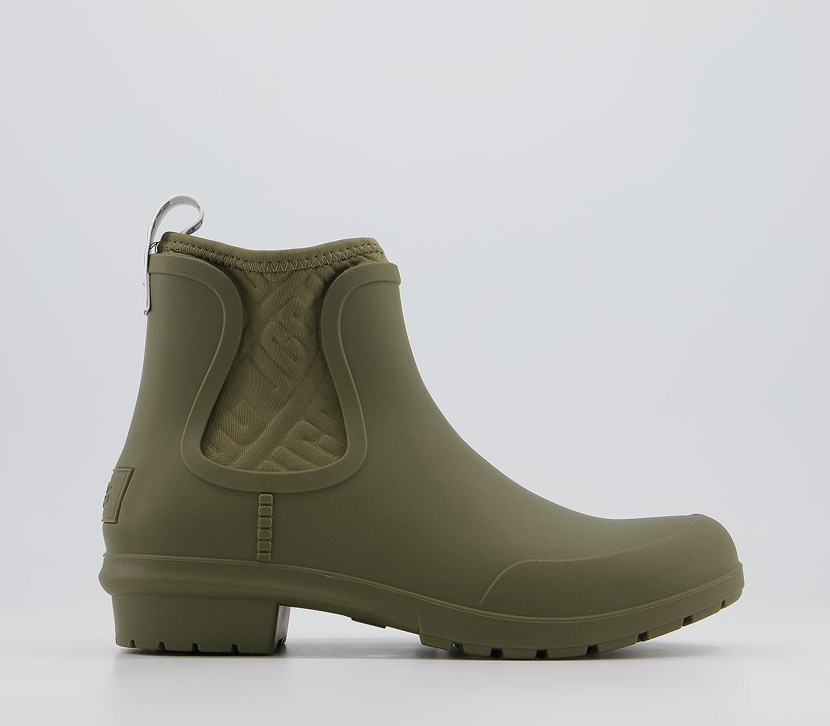 UGG Chevonne Welly Chelsea Boots Olive - Women's Ankle Boots
