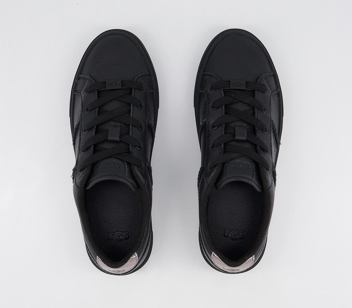 UGG Dinale Sneakers Black Leather - Flat Shoes for Women