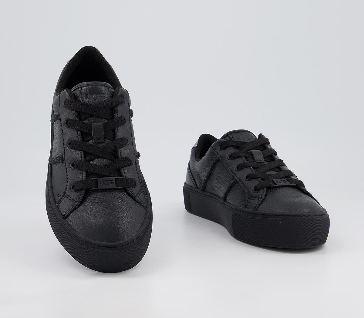UGG Dinale Sneakers Black Leather - Flat Shoes for Women