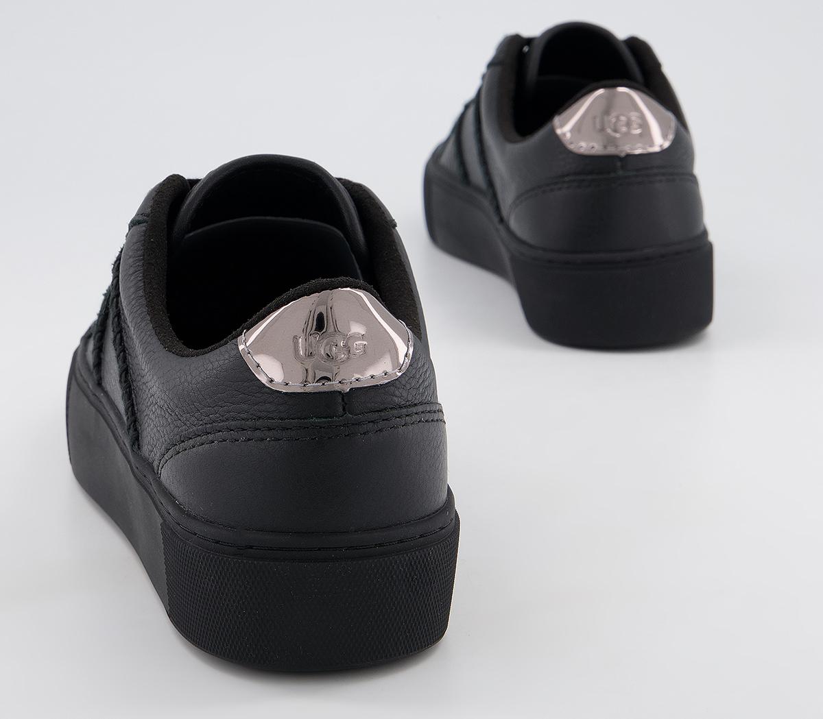 UGG Dinale Sneakers Black Leather - Flat Shoes for Women
