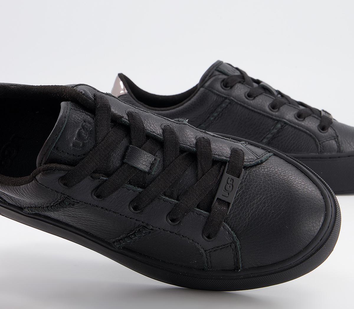 UGG Dinale Sneakers Black Leather - Flat Shoes for Women