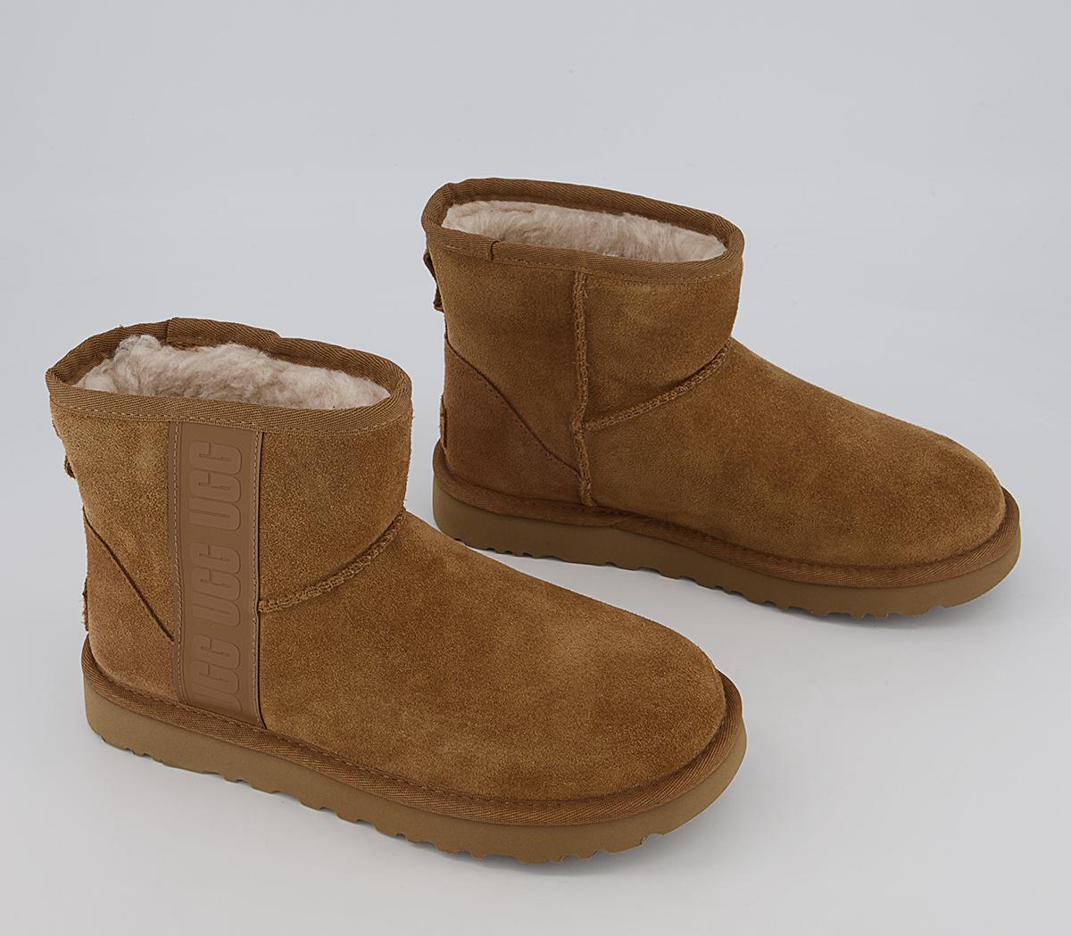UGG Classic Mini Side Logo Boots Chestnut - Women's Boots