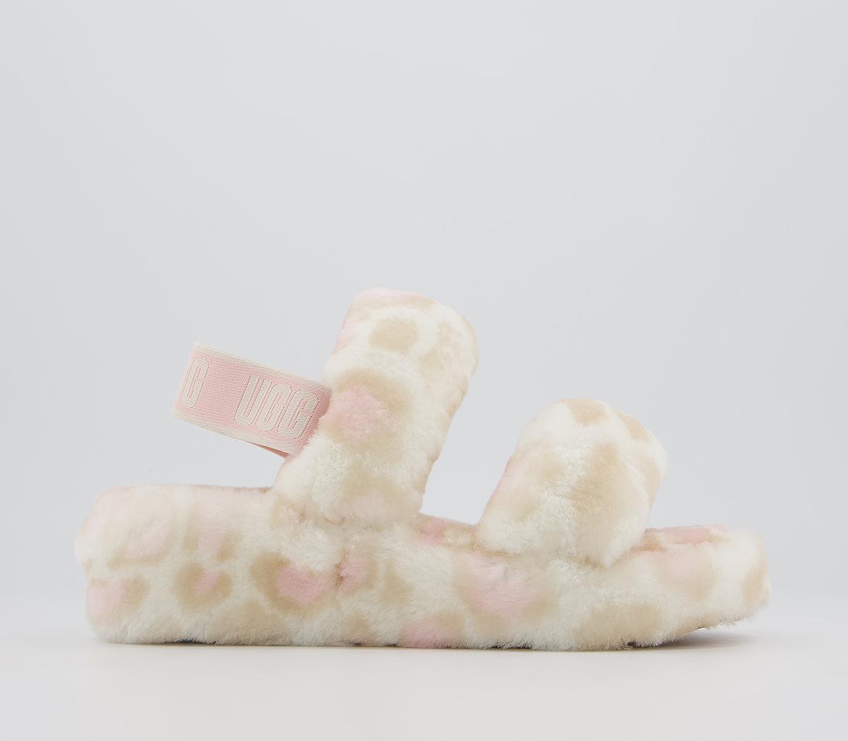 UGG Oh Yeah Panther Slippers White - Flat Shoes for Women