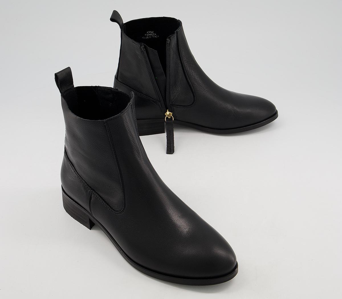 OFFICE Apart Unlined Boots Black Leather - Women's Ankle Boots