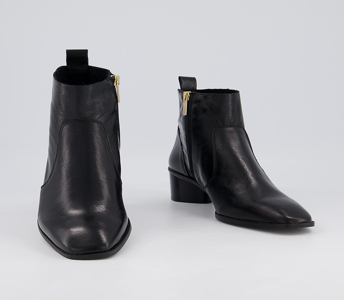 OFFICE Architecture Unlined Boots Black Leather - Women's Ankle Boots