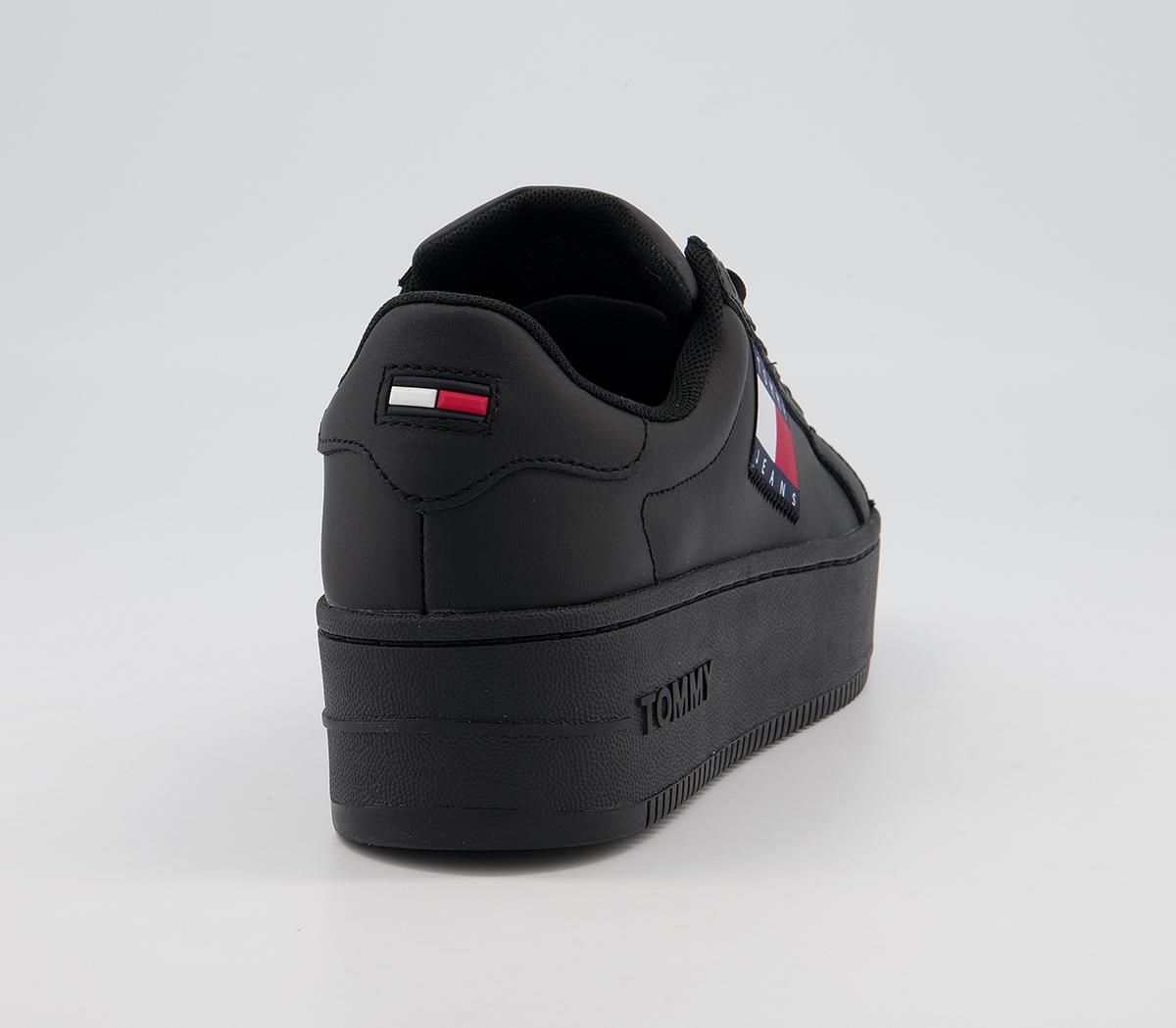Tommy Hilfiger Flatform Flag Sneakers Black - Unisex Sports