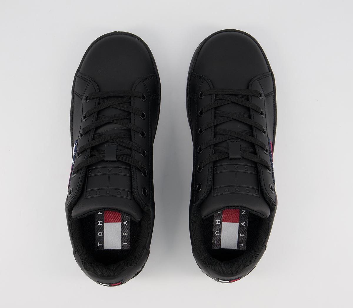 Tommy Hilfiger Flatform Flag Sneakers Black - Flatform Heels, Sandals ...
