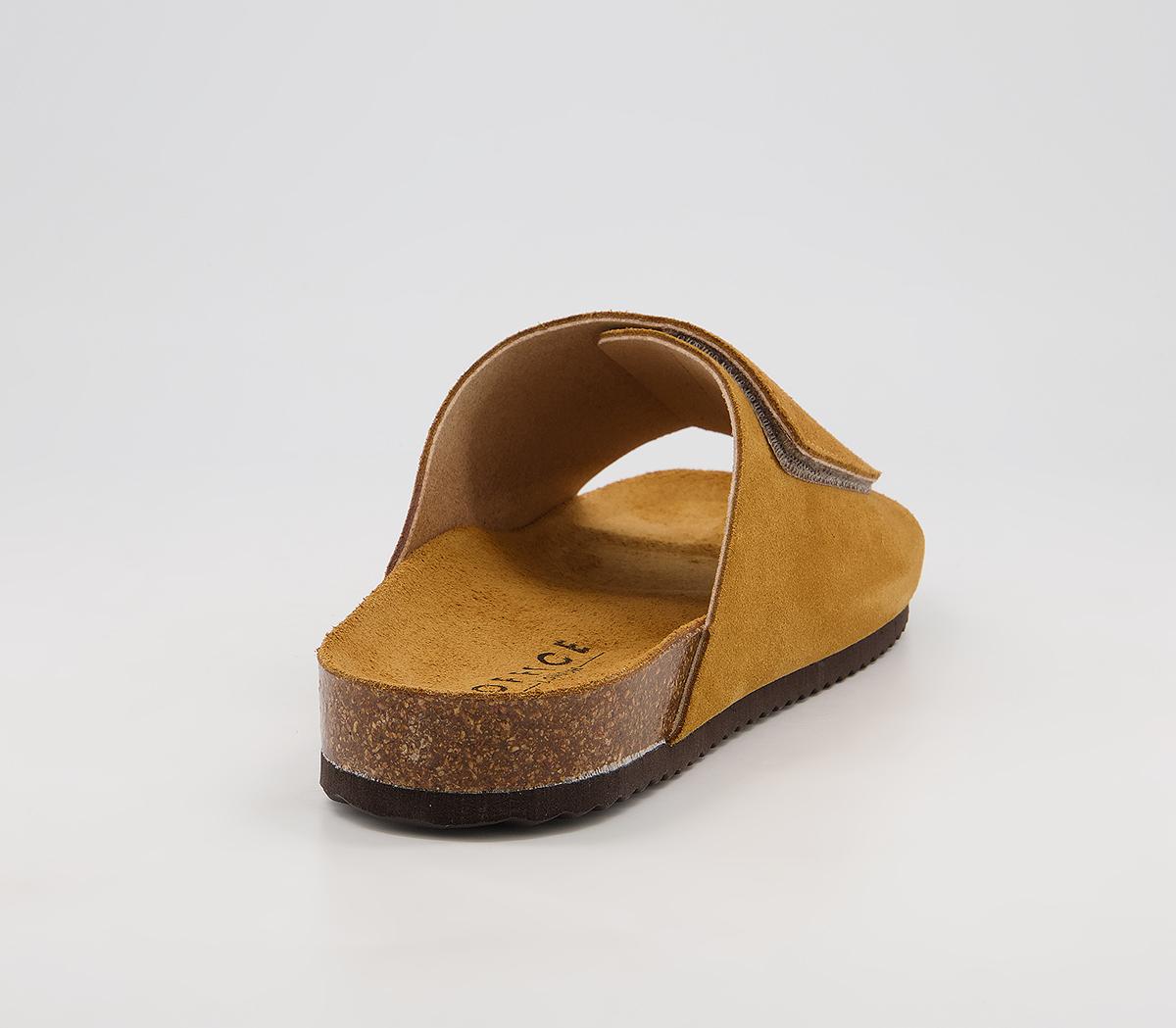 OFFICE Santiago Velcro Sliders Light Tan Suede - Men’s Sliders