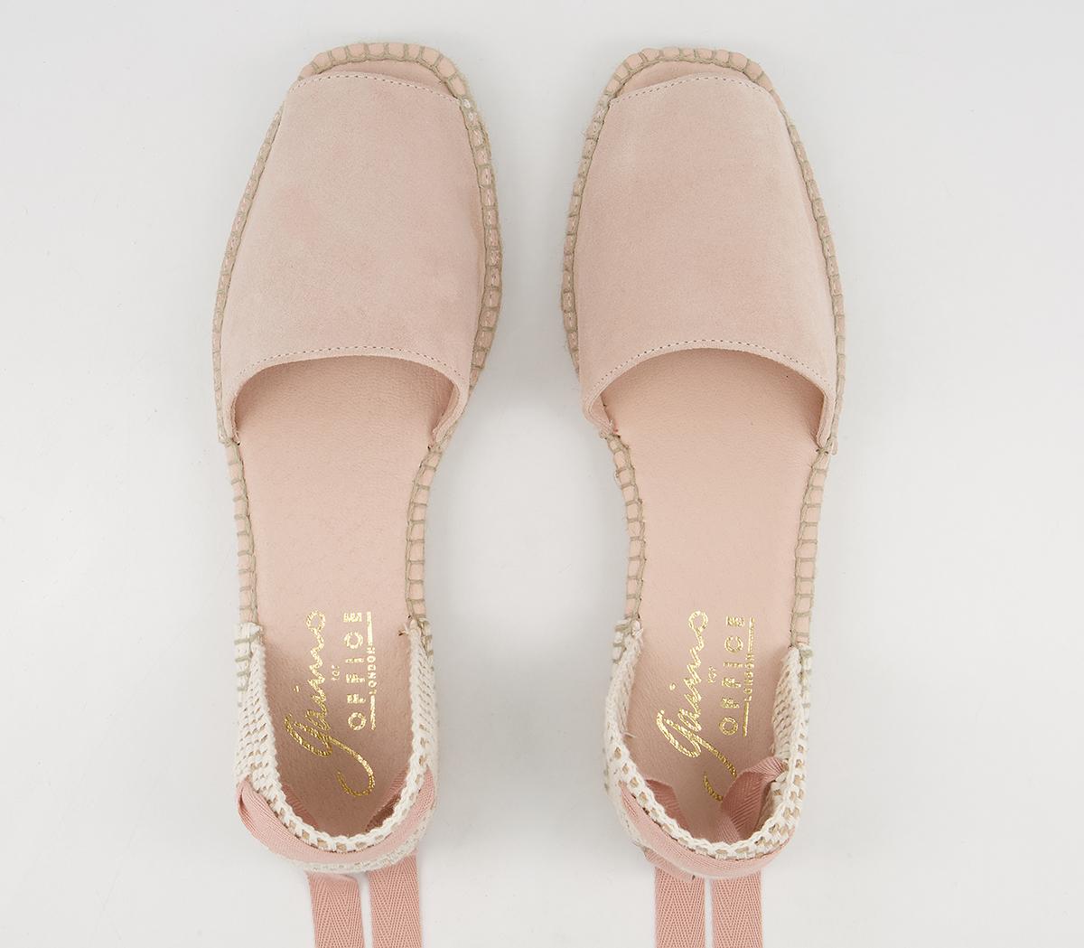 Gaimo for OFFICE Verbena Ankle Tie Espadrilles Pink Suede - Flat Shoes ...