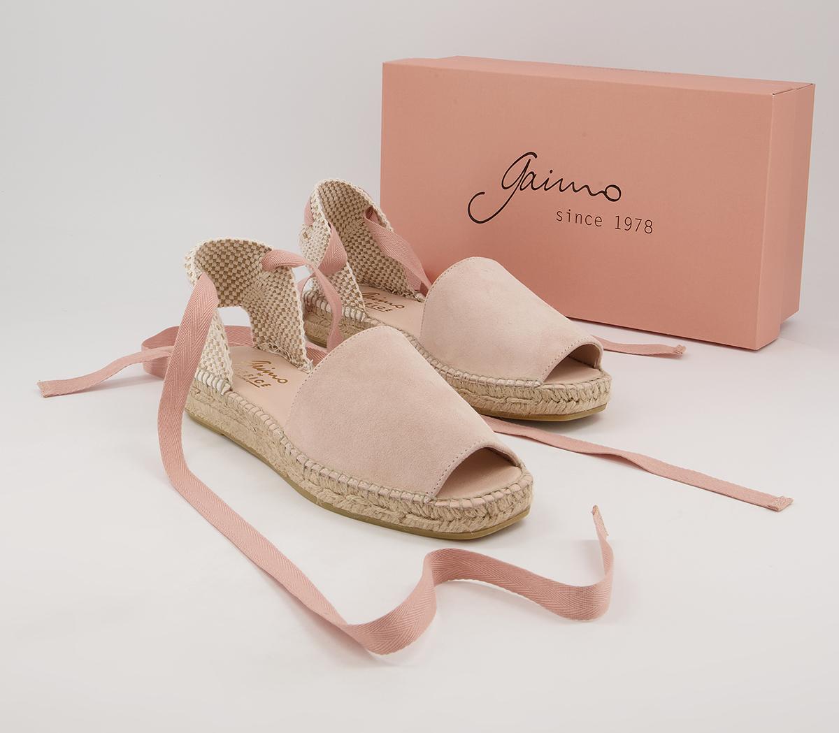 Gaimo for OFFICE Verbena Ankle Tie Espadrilles Pink Suede - Flat Shoes ...