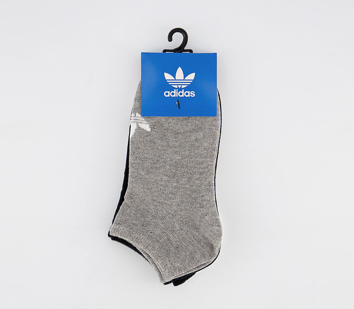 adidas Trefoil Liner Sock 3 Pack White Black Grey - Socks