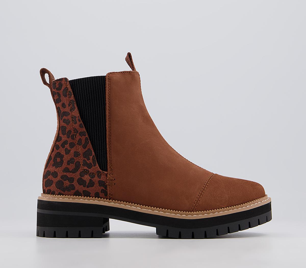 TOMS Dakota Chelsea Boots Tan Leopard - Women's Ankle Boots