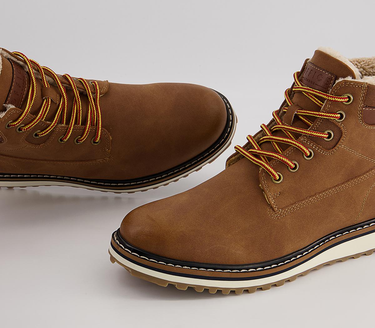 OFFICE Bodmin Borg Lined Ankle Boots Tan Nubuck - Men’s Boots