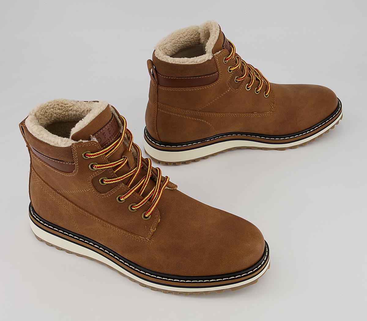 OFFICE Bodmin Borg Lined Ankle Boots Tan Nubuck - Men’s Boots
