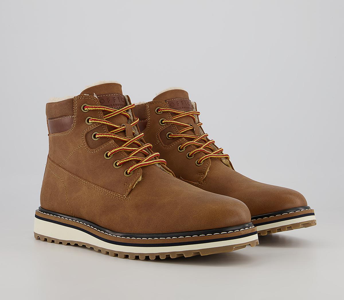 OFFICE Bodmin Borg Lined Ankle Boots Tan Nubuck - Men’s Boots