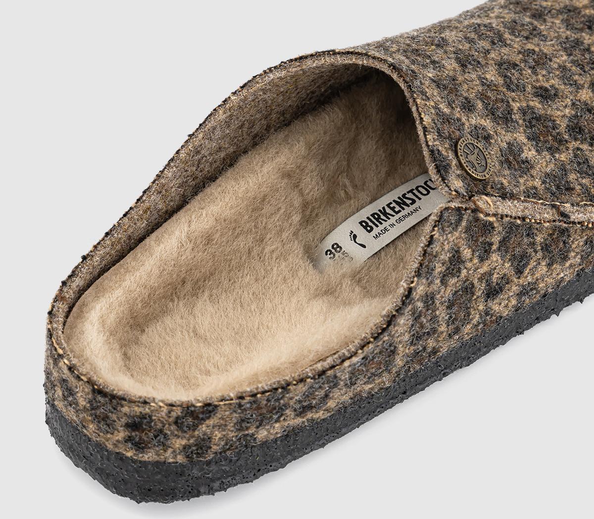BIRKENSTOCK Zermatt Shearling Slippers Leopard - Flat Shoes for Women