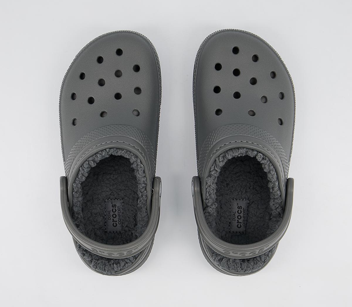 Crocs Classic Lined Clogs Slate Grey - Flat Shoes for Women