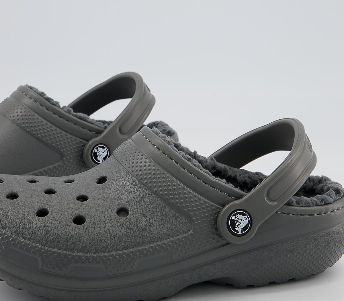 Crocs Classic Lined Clogs Slate Grey - Flat Shoes for Women