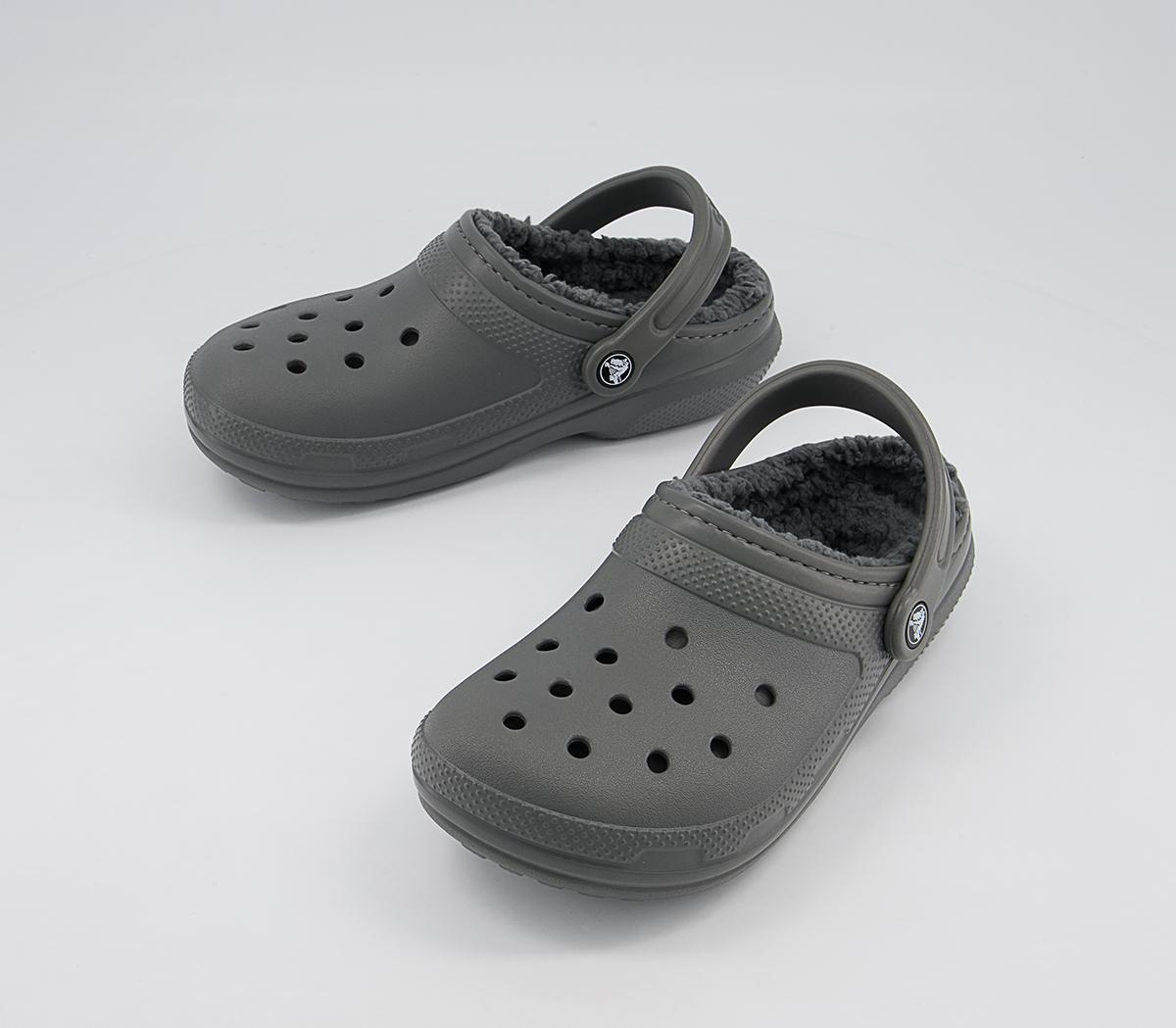 Crocs Classic Lined Clogs Slate Grey - Flat Shoes for Women