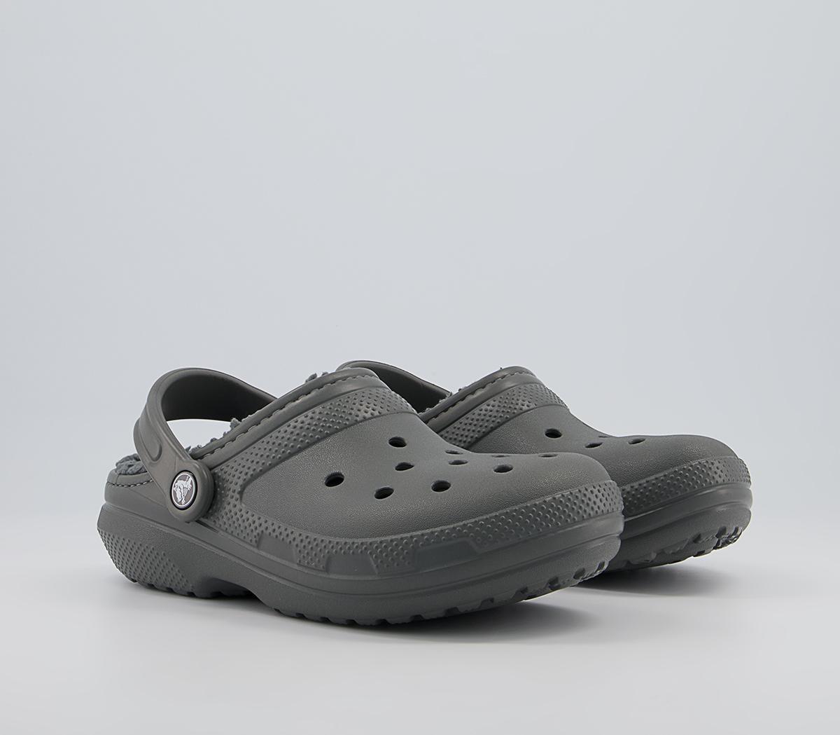 Crocs Classic Lined Clogs Slate Grey - Flat Shoes for Women