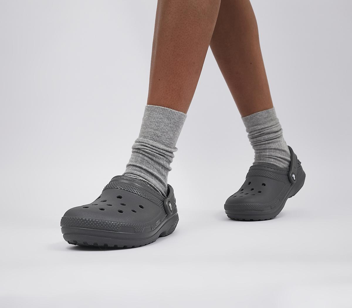 Crocs Classic Lined Clogs Slate Grey Smoke - Flat Shoes for Women