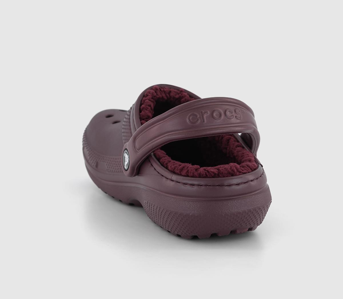 Crocs Classic Lined Clogs Dark Cherry - Flat Shoes for Women