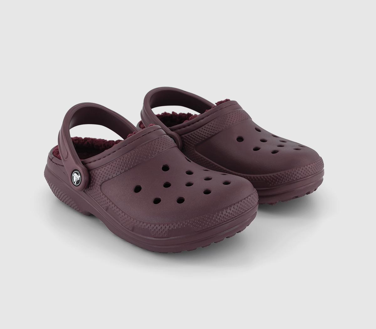 Crocs Classic Lined Clogs Dark Cherry - Flat Shoes for Women