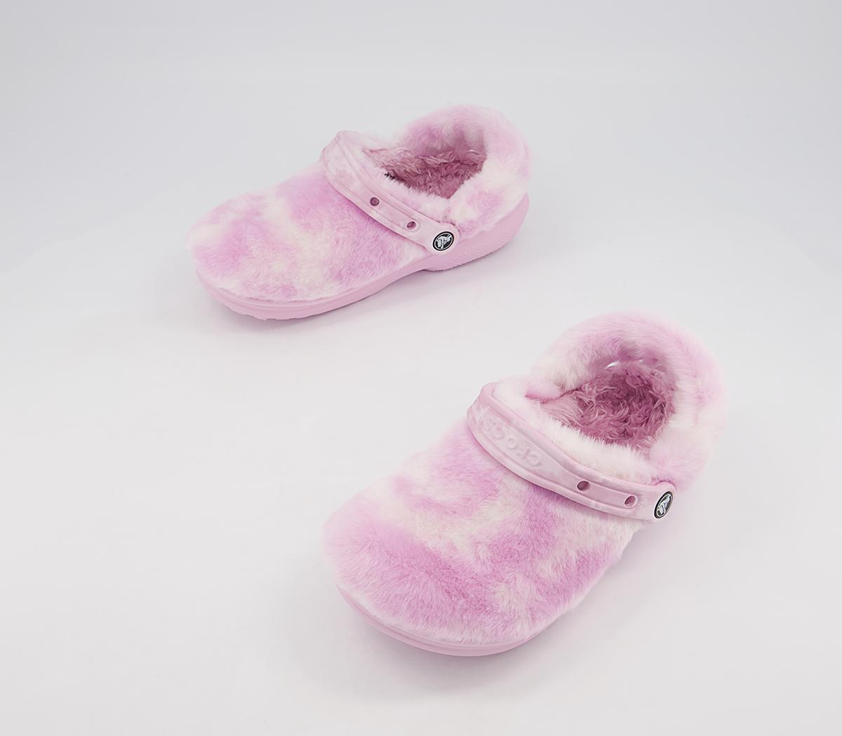 Crocs Classic Fur Sure Clogs Ballerina Pink - Flat Shoes for Women