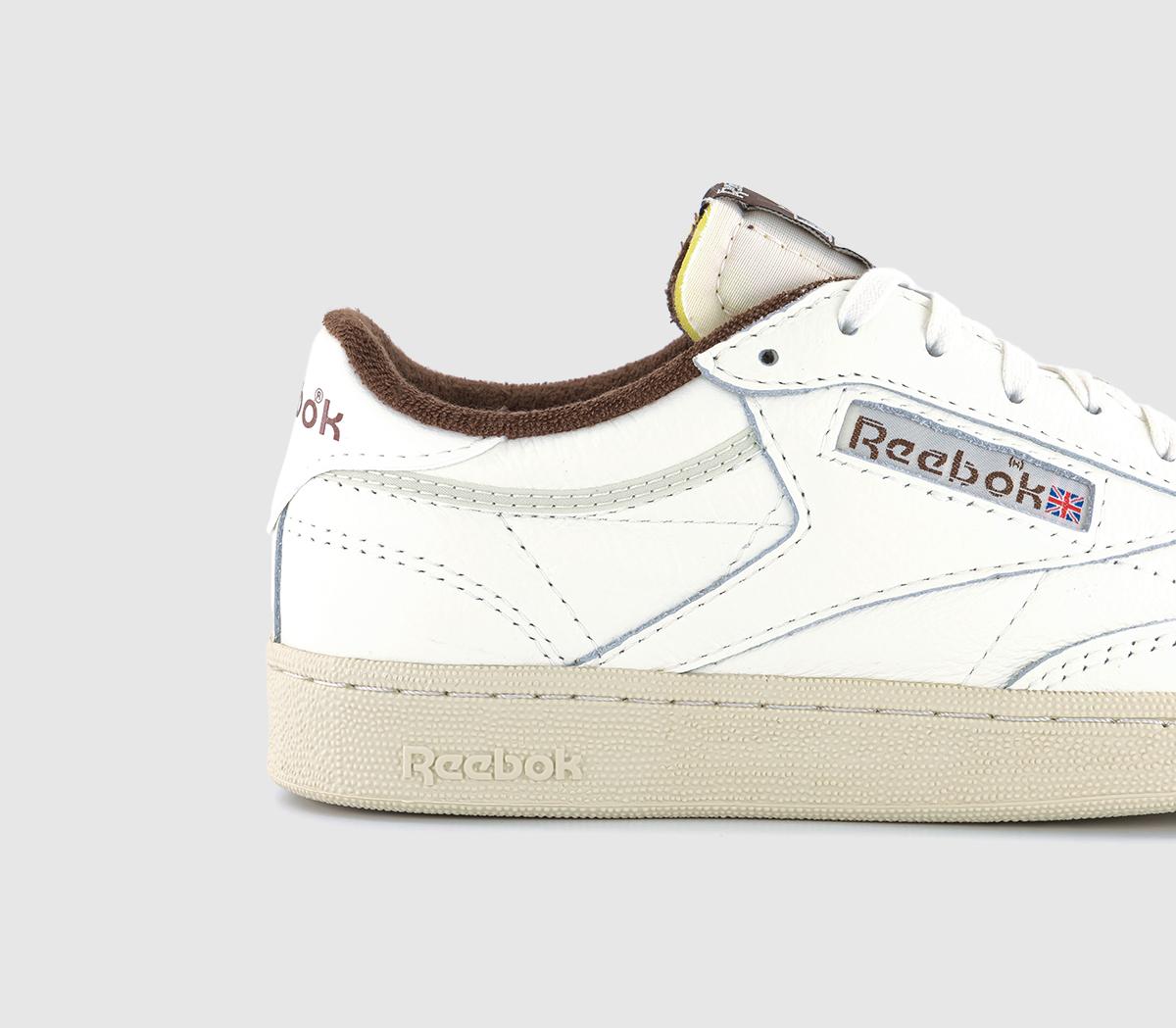 Reebok Club C 85 Vintage Trainers Chalk Alabaster Brush Brown - Unisex ...