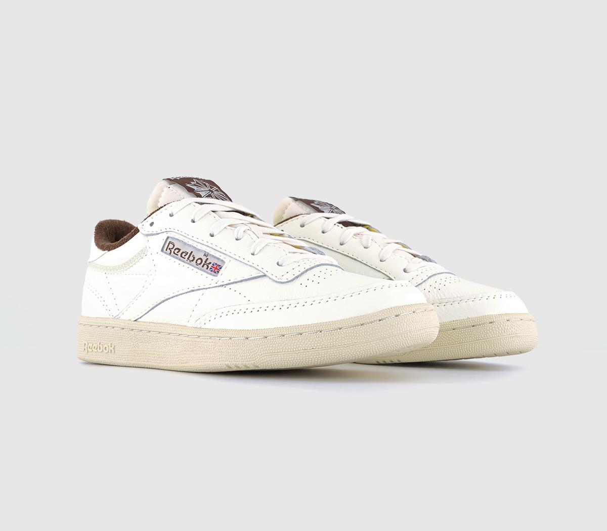 Reebok Club C 85 Vintage Trainers Chalk Alabaster Brush Brown - Unisex ...