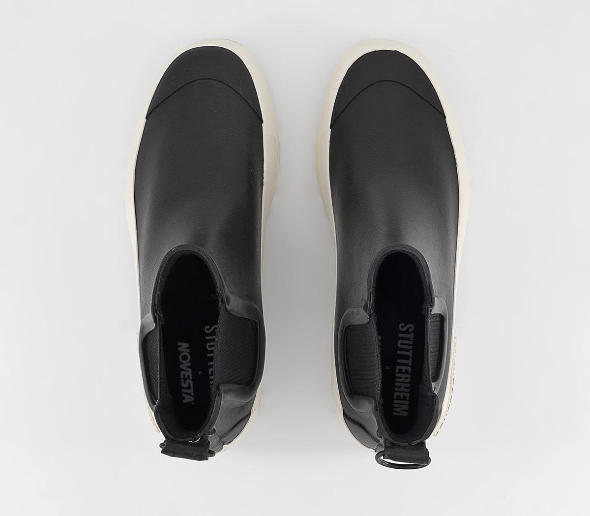 Stutterheim Rain Walker Chelsea Boots Black Black White - Women's Ankle ...