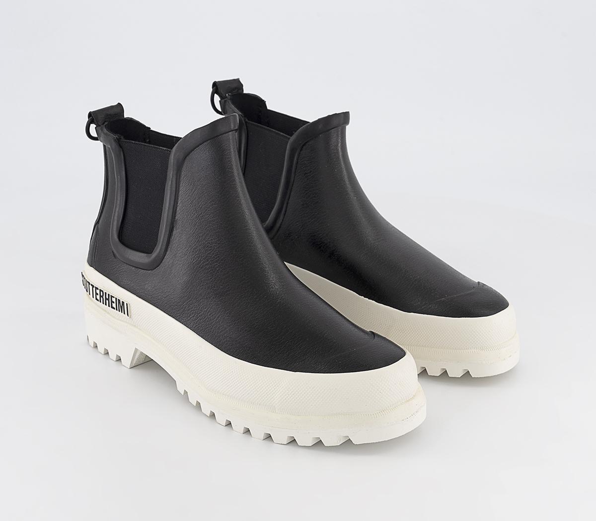 Stutterheim Rain Walker Chelsea Boots Black Black White - Women's Ankle ...