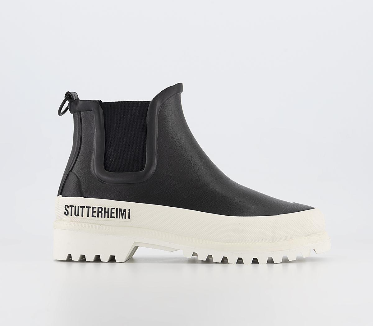 Stutterheim Rain Walker Chelsea Boots Black Black White - Women's Ankle ...