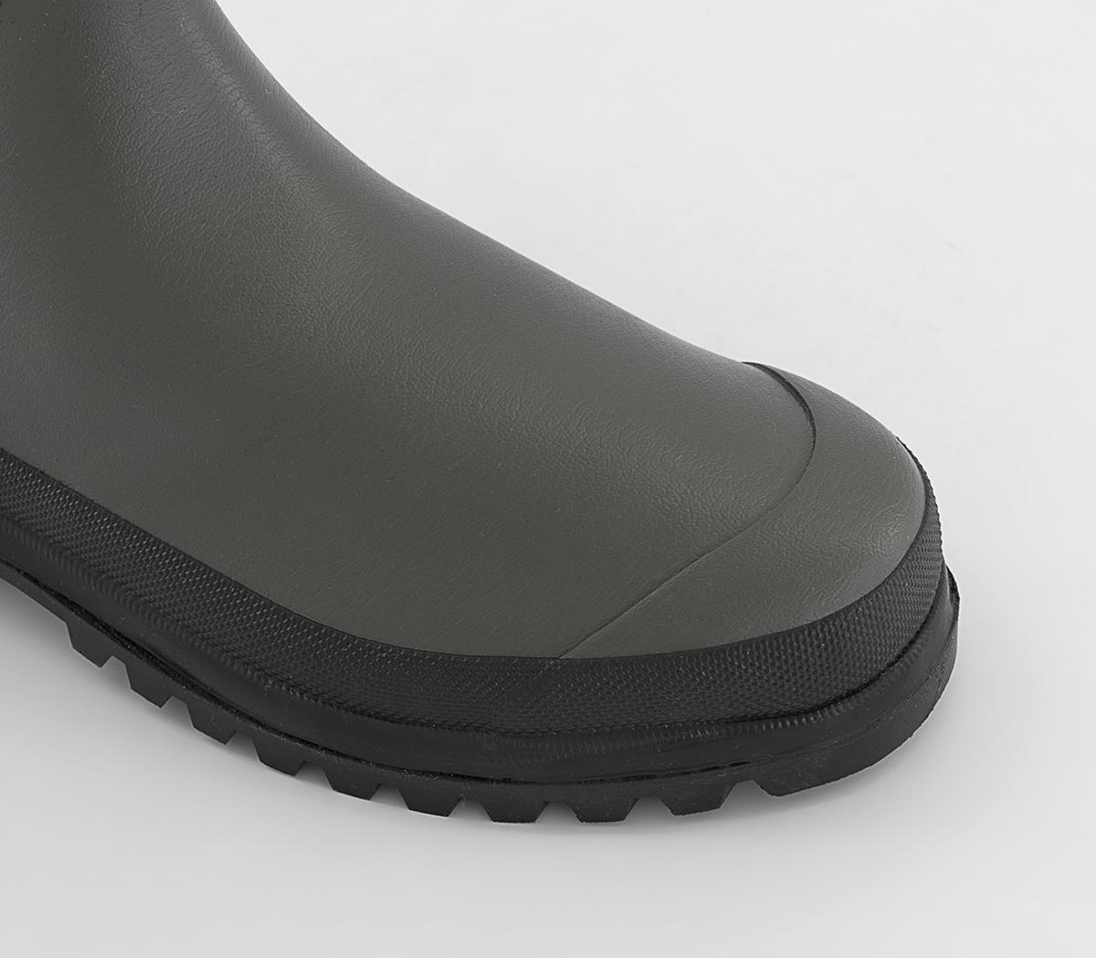 Stutterheim Rain Walker Chelsea Boots Khaki Black - Women's Ankle Boots
