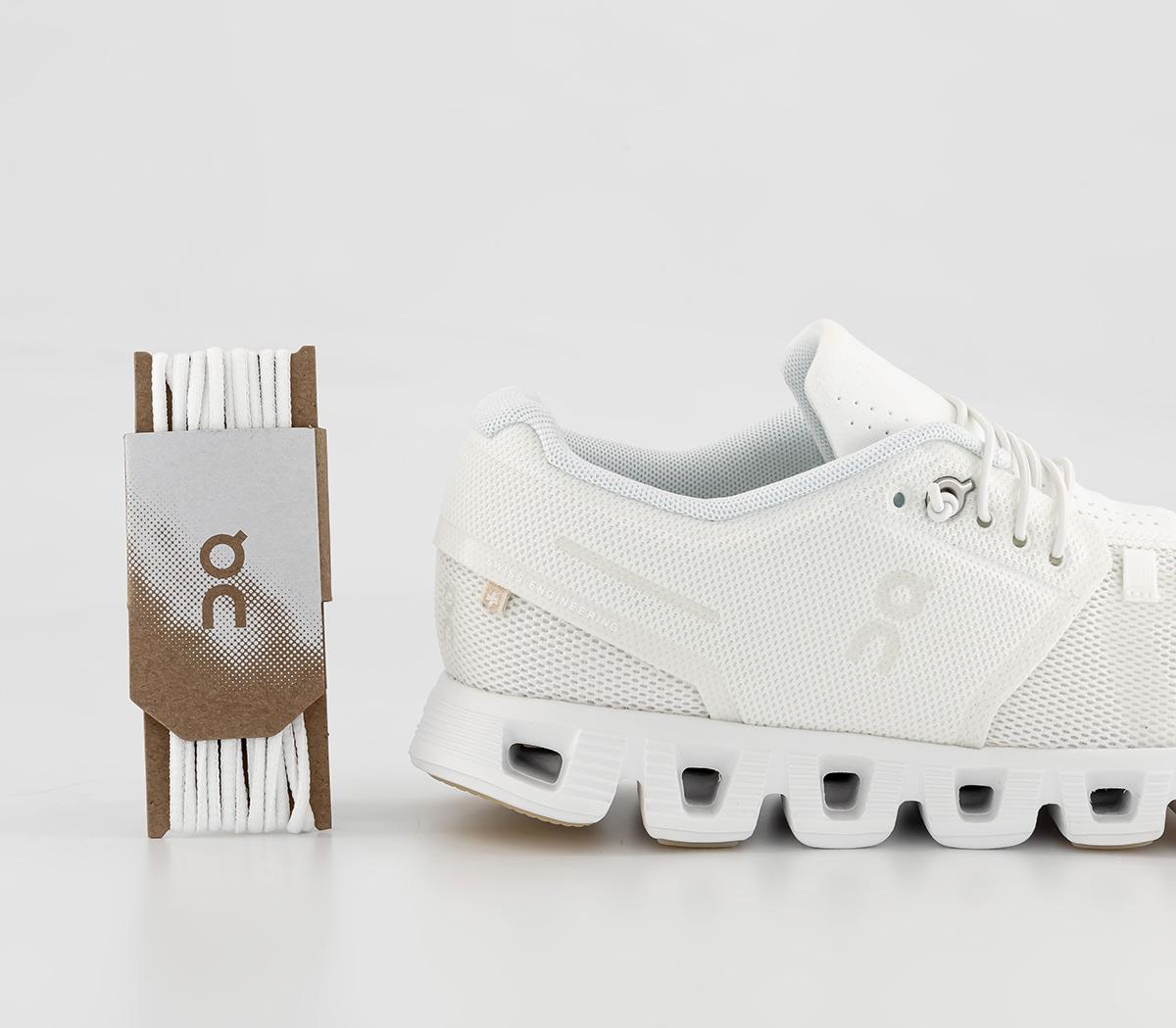 On Running Cloud 5 Trainers White White Gum Undyed F - Women's Trainers