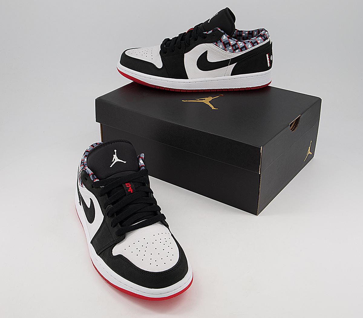 Jordan Air Jordan 1 Low Q54 Trainers White Black University Red - Men's ...