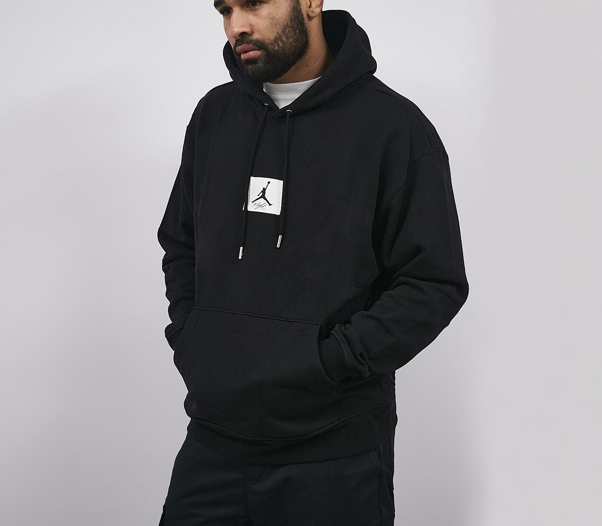Jordan Statement Fleece Pullover Hoodie Black Sail - Men's Clothing