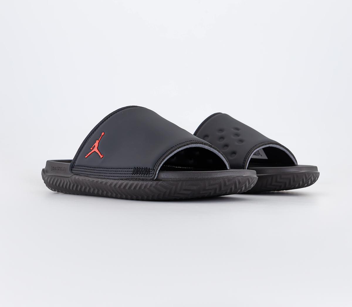 Jordan Jordan Play Sliders Anthracite University Red Black - Men’s Sliders