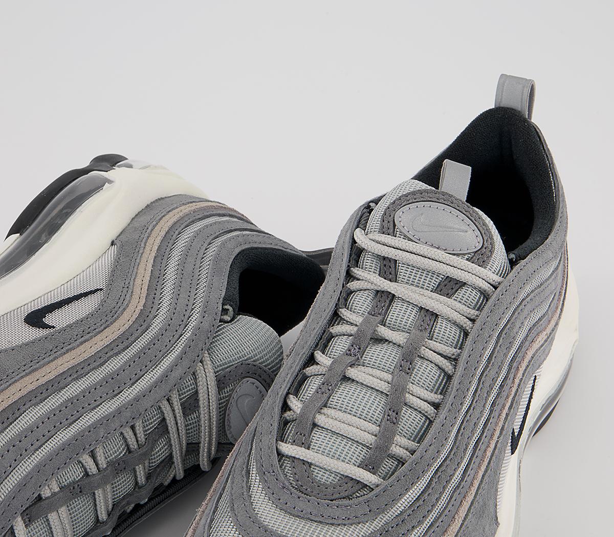 Nike Air Max 97 Trainers Smoke Grey Med Ash Metallic Silver Cobblestone ...