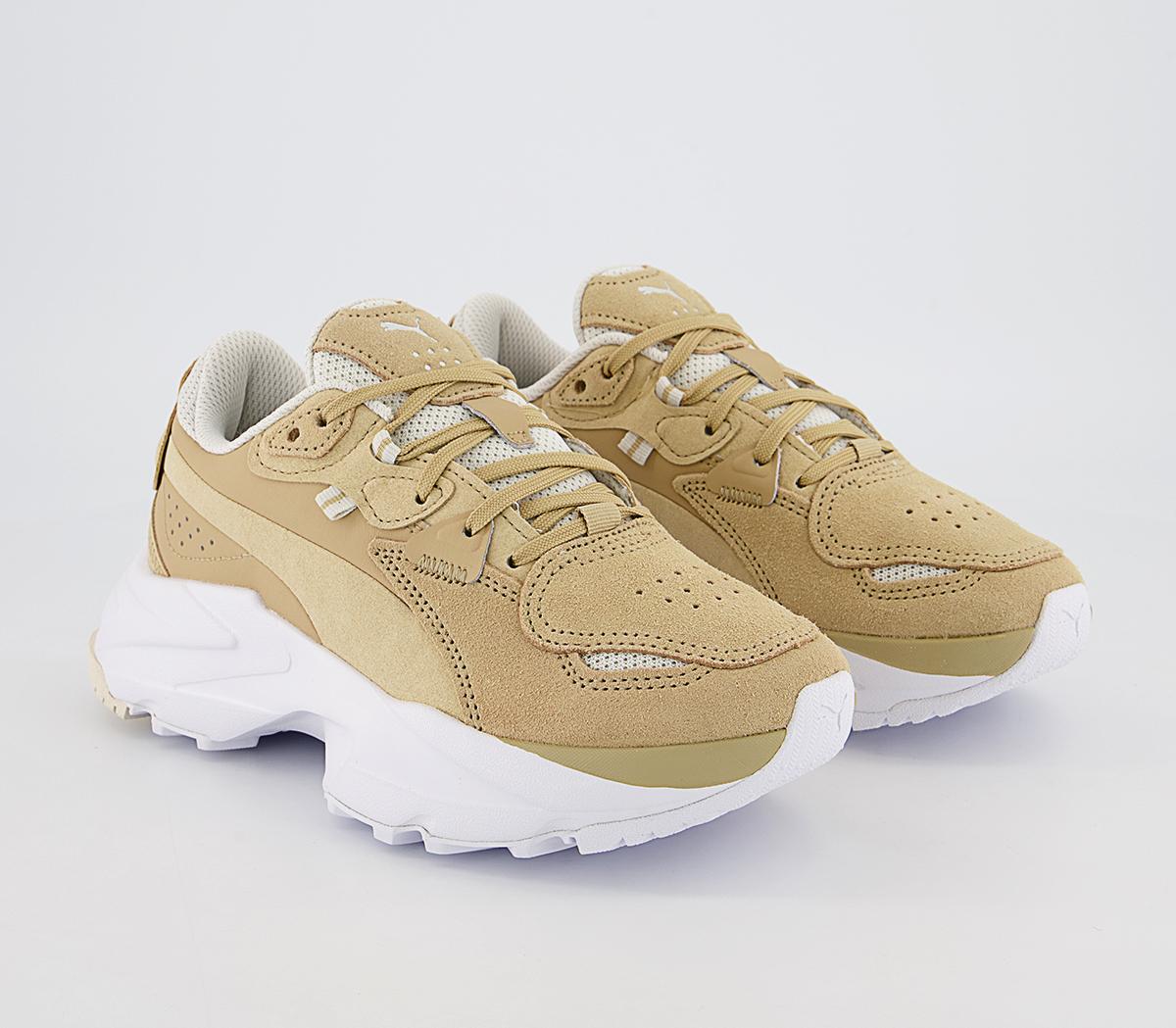 PUMA Orkid Trainers Pale Khaki White - Women's Trainers