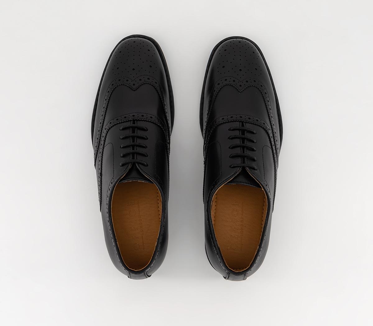 OFFICE Meanest Oxford Brogues Black Leather Black Sole - Men’s Smart Shoes