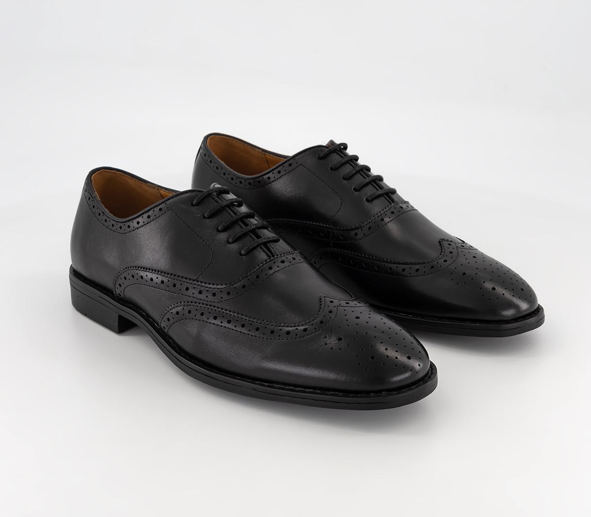OFFICE Meanest Oxford Brogues Black Leather Black Sole - Men’s Smart Shoes