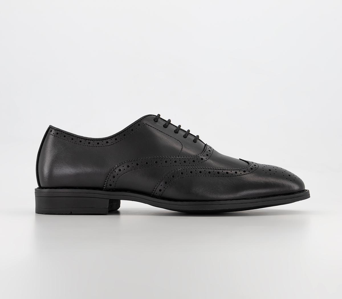 OFFICE Meanest Oxford Brogues Black Leather Black Sole - Men’s Smart Shoes